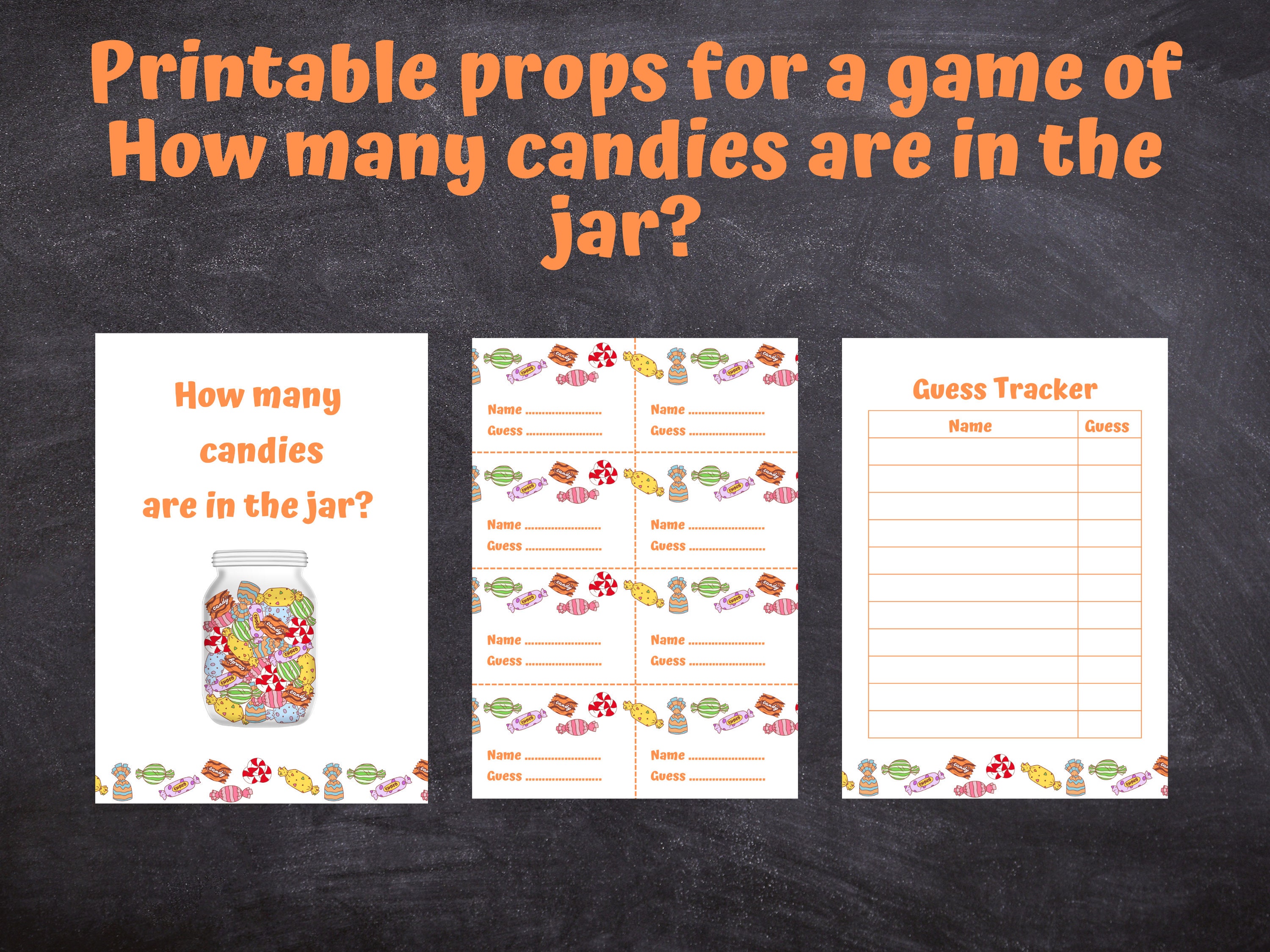 How Many Candies Are in the Jar Game, Kids Birthday Party, Guessing ...
