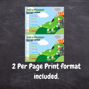 Roll a Dinosaur Dice Game Dinosaur Party Game Kids Dino - Etsy