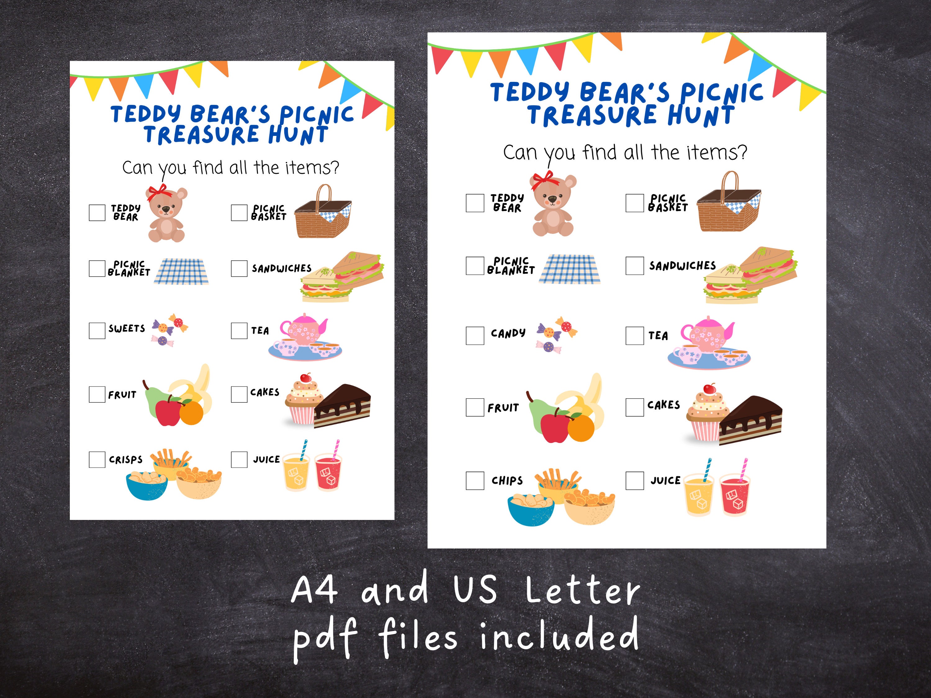 Teddy Bear Picnic Treasure Hunt: Kids Birthday Game (digital Download ...