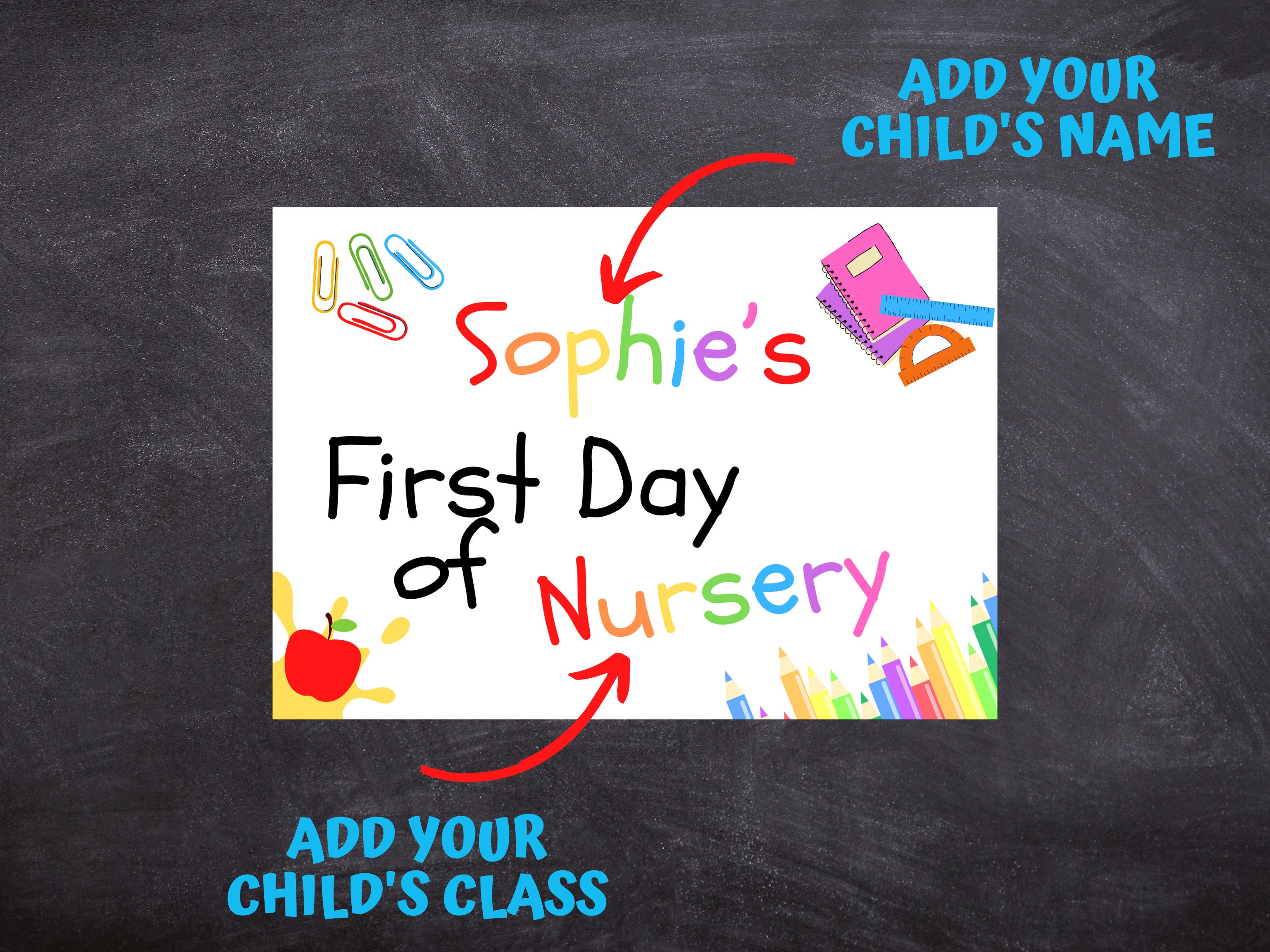Personalised My First Day of School Sign, Digital Download, Print at ...