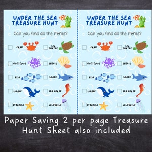 Under the Sea Treasure Hunt | Kids Birthday Party Games | Scavenger ...