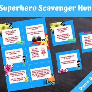 Superhero Scavenger Hunt | Kids Birthday Party Games | Superhero ...