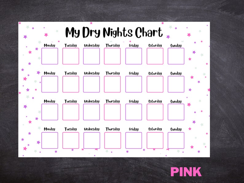 My Dry Nights Reward Chart Potty Training Bed Wetting Support Child ...