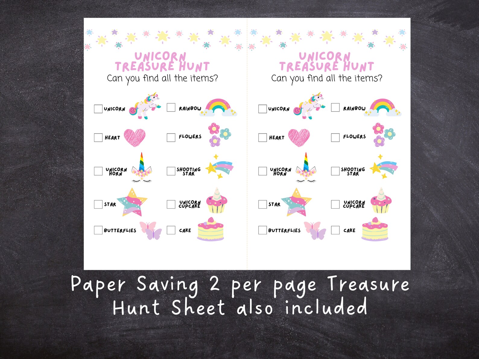Unicorn Treasure Hunt, Kids Birthday Party Games, Unicorn Scavenger ...