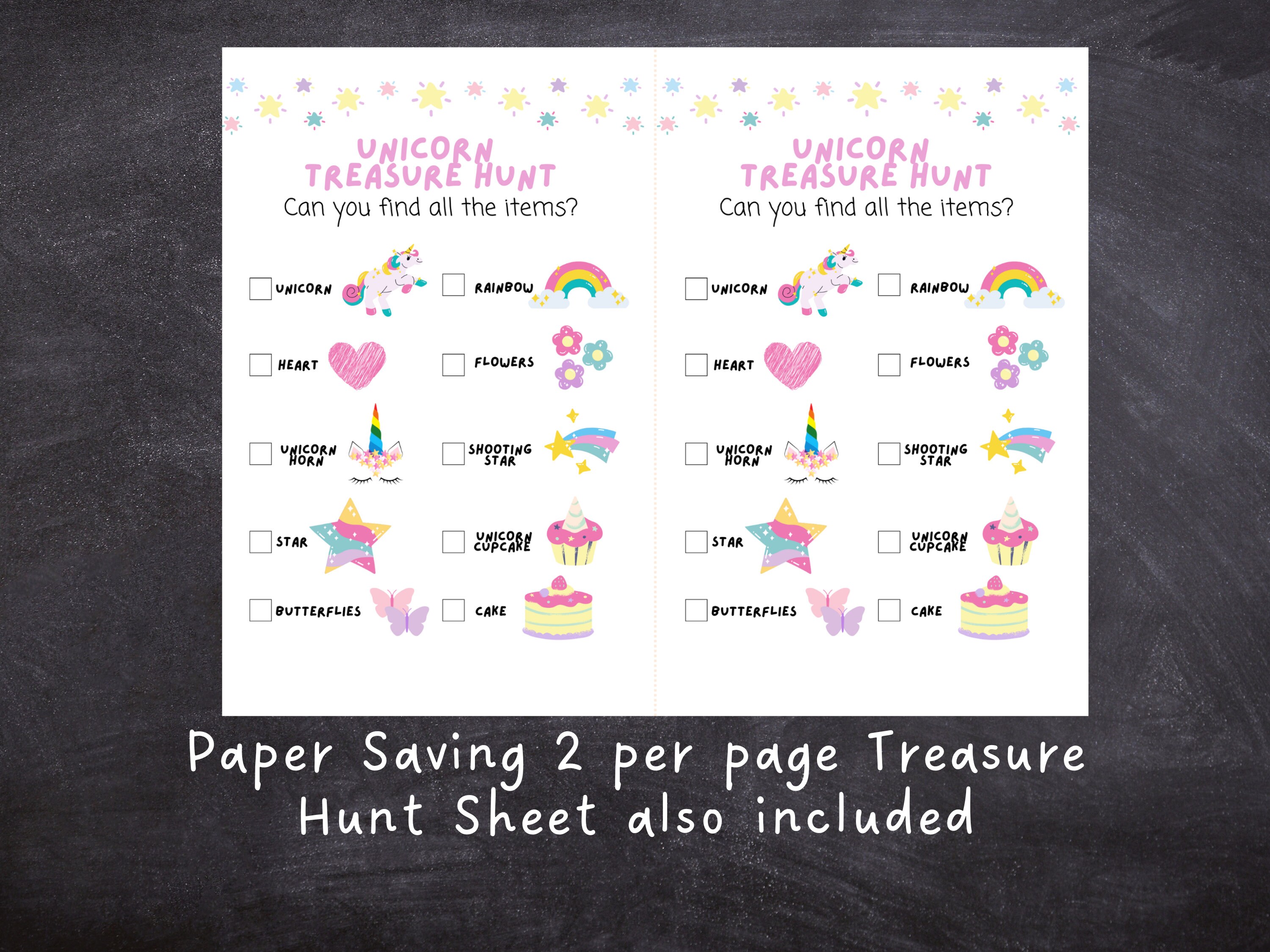 Unicorn Treasure Hunt, Kids Birthday Party Games, Unicorn Scavenger ...