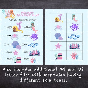 Mermaid Treasure Hunt , Kids Birthday Party Games, Scavenger Hunt ...