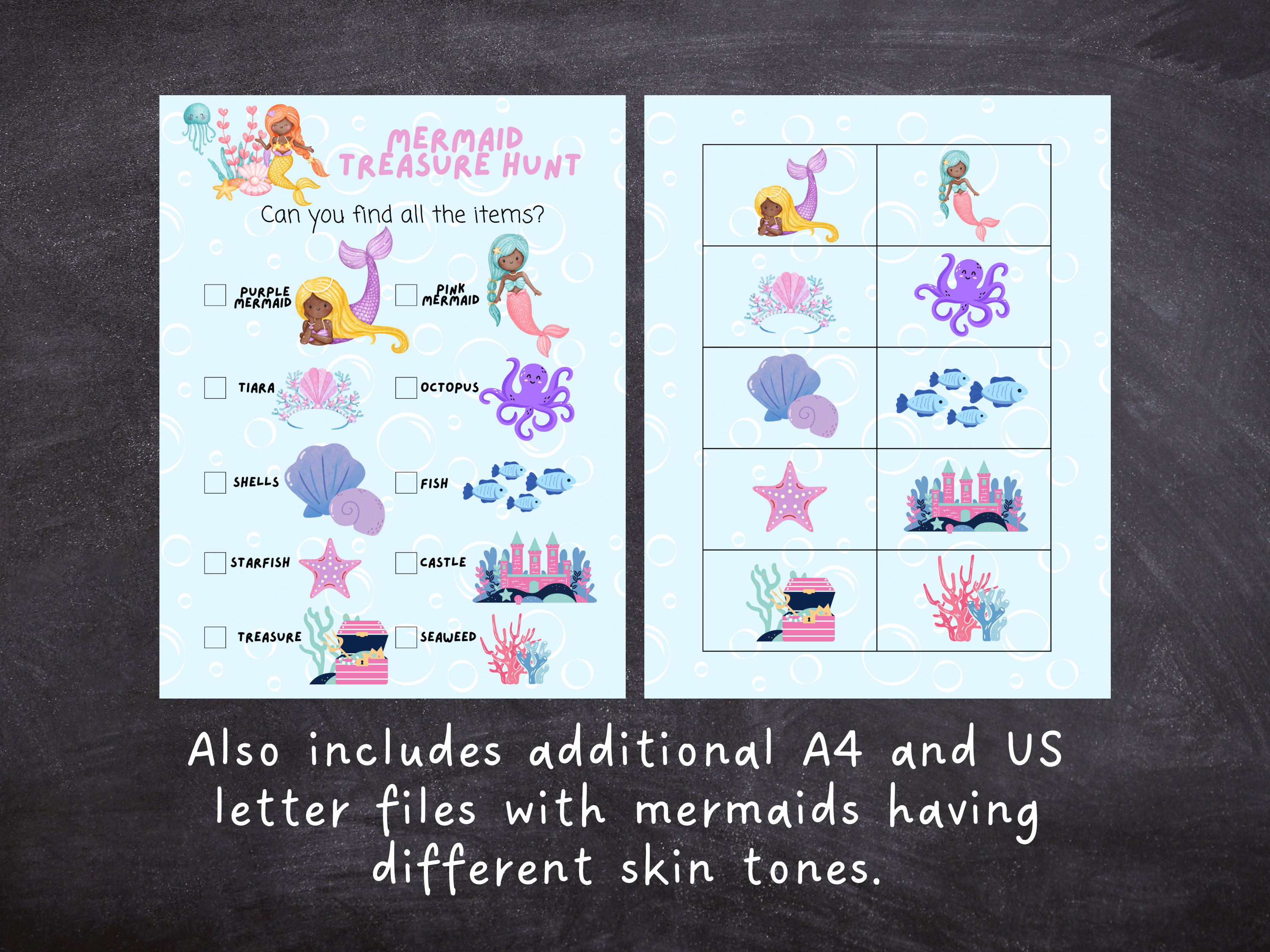 Mermaid Treasure Hunt: Kids Birthday Party Game (digital Download) - Etsy