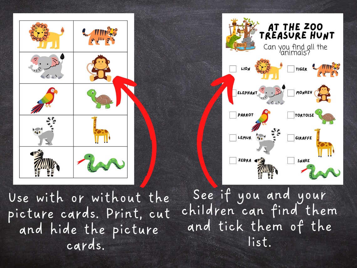 At the Zoo Treasure Hunt Kids Birthday Party Game - Etsy
