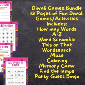 Diwali Games Bundle Activities for Adults & Kids Printable - Etsy