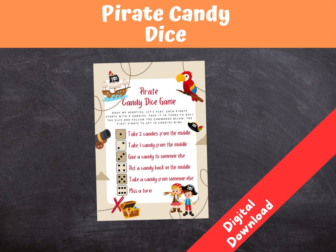 Pirate Candy Dice Game: Kids Birthday Party (digital Download) - Etsy