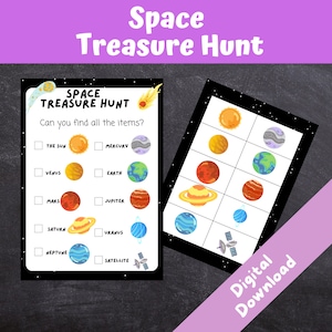 Space Treasure Hunt, Kids Birthday Party Games, Scavenger Hunt, Outer ...