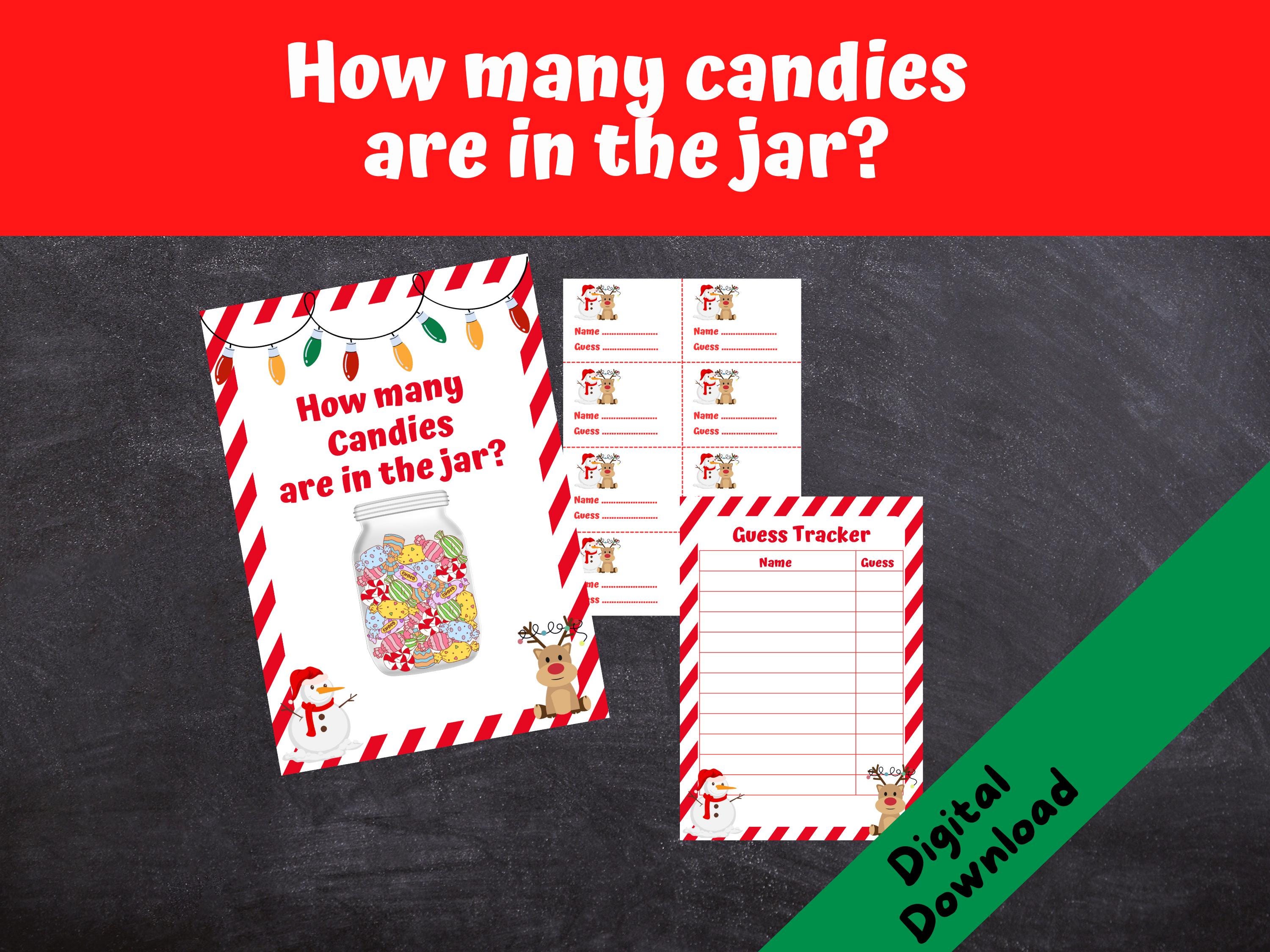 How Many Candies Are in the Jar Game, Christmas Fayre, Guessing Game ...