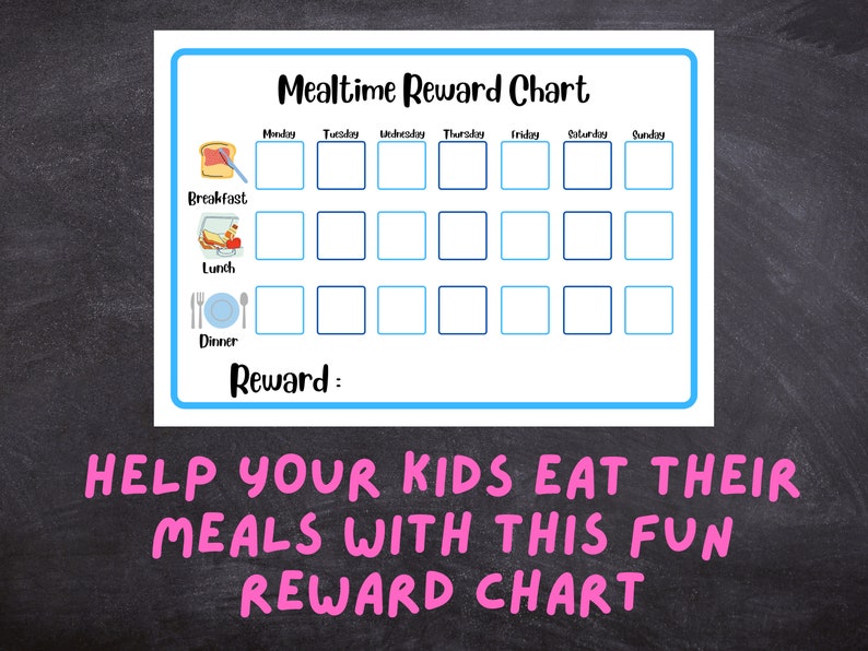 Mealtime Reward Chart, Kids Reward Chart, Fussy Eaters, Picky Eaters ...