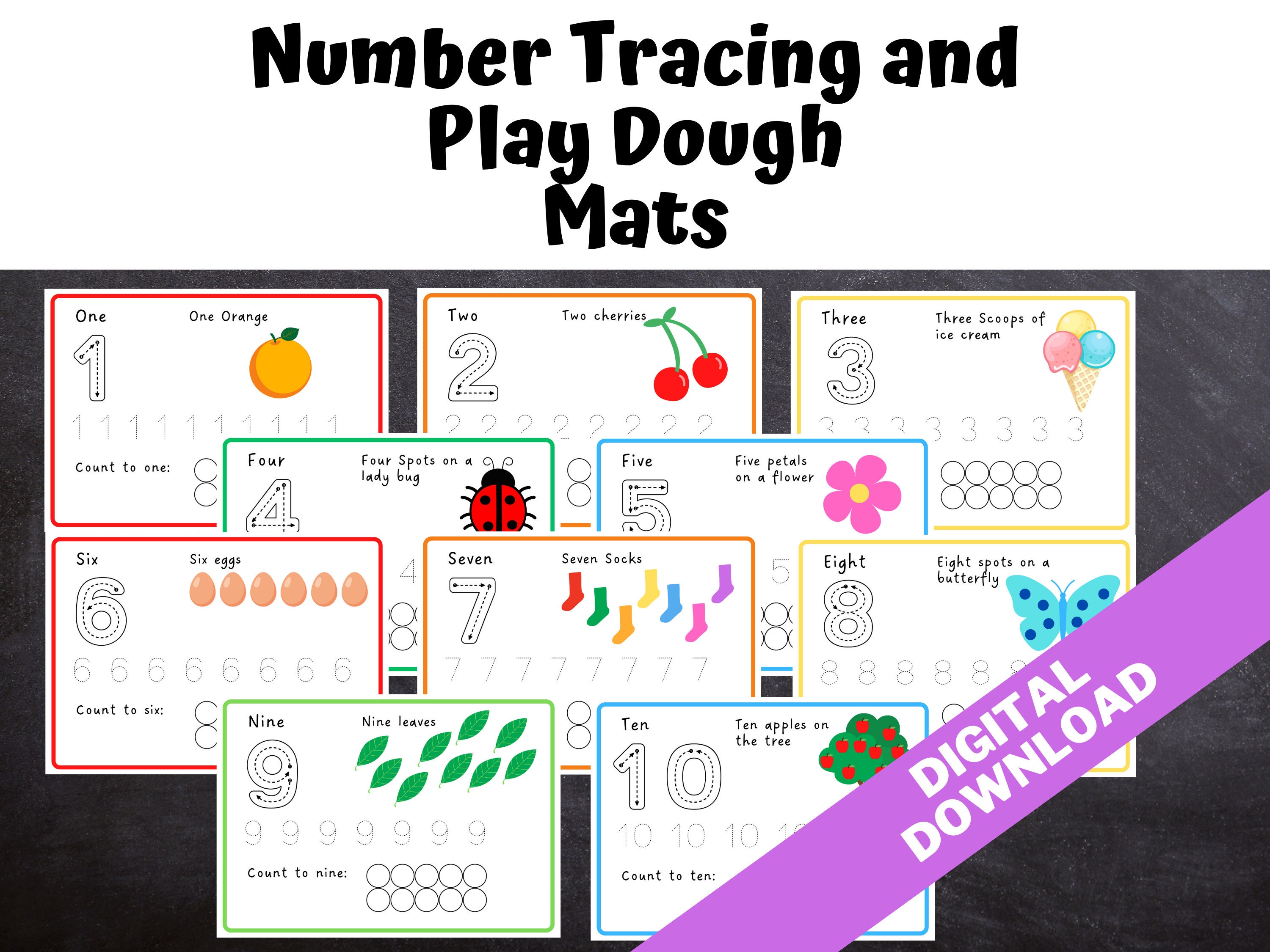 Printable Number Tracing Worksheet 1-10, Number Practice Sheets ...