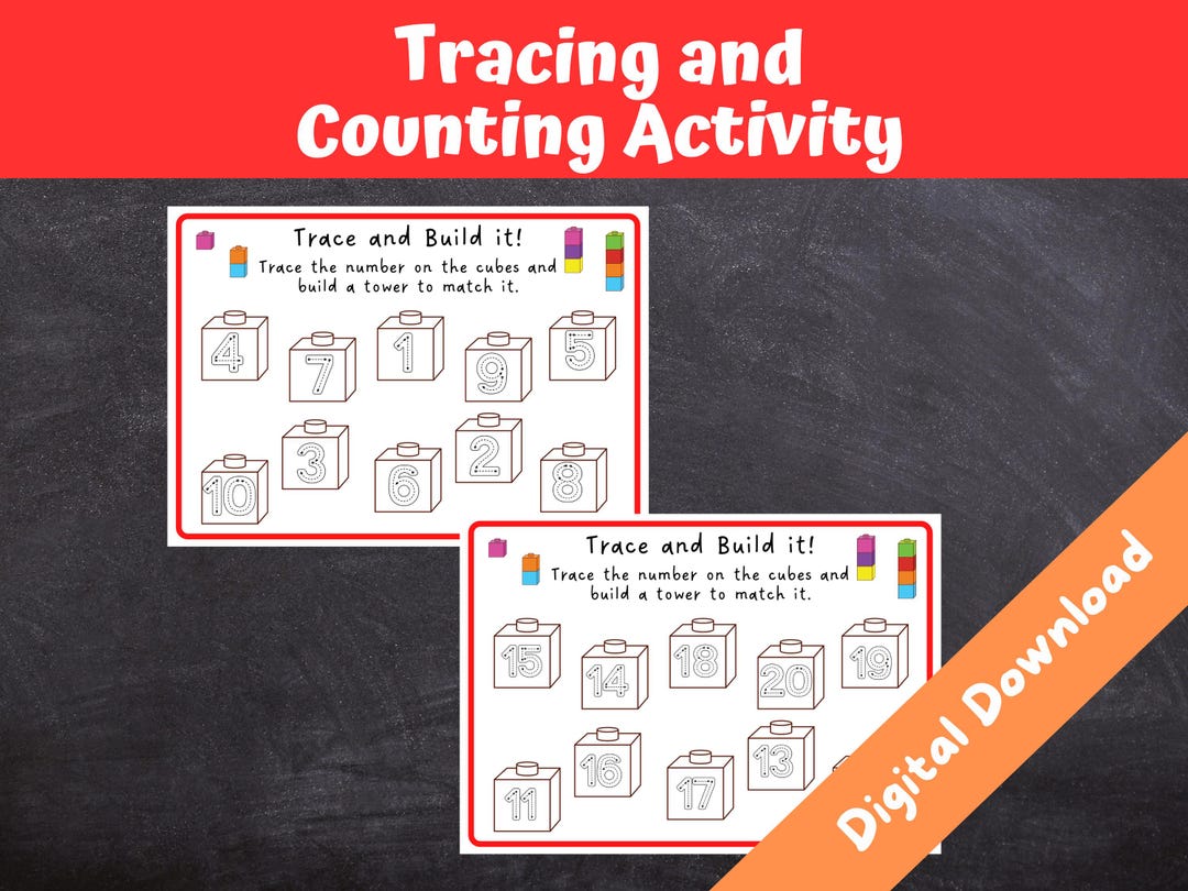 Number Tracing and Counting Worksheets, Number Formation, Printable ...