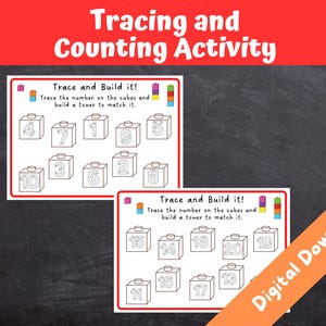 Number Tracing and Counting Worksheets, Number Formation, Printable ...
