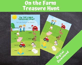 Outdoor Scavenger Hunt on the Farm Treasure Hunt Activity Boys Animal ...