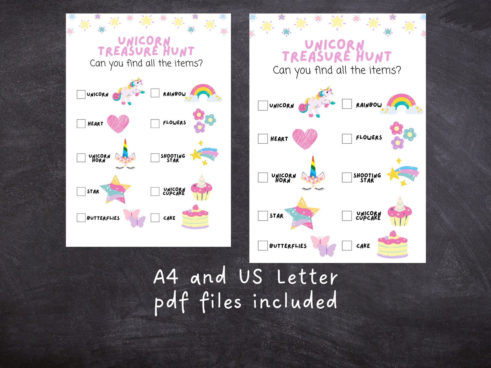 Unicorn Treasure Hunt, Kids Birthday Party Games, Unicorn Scavenger ...