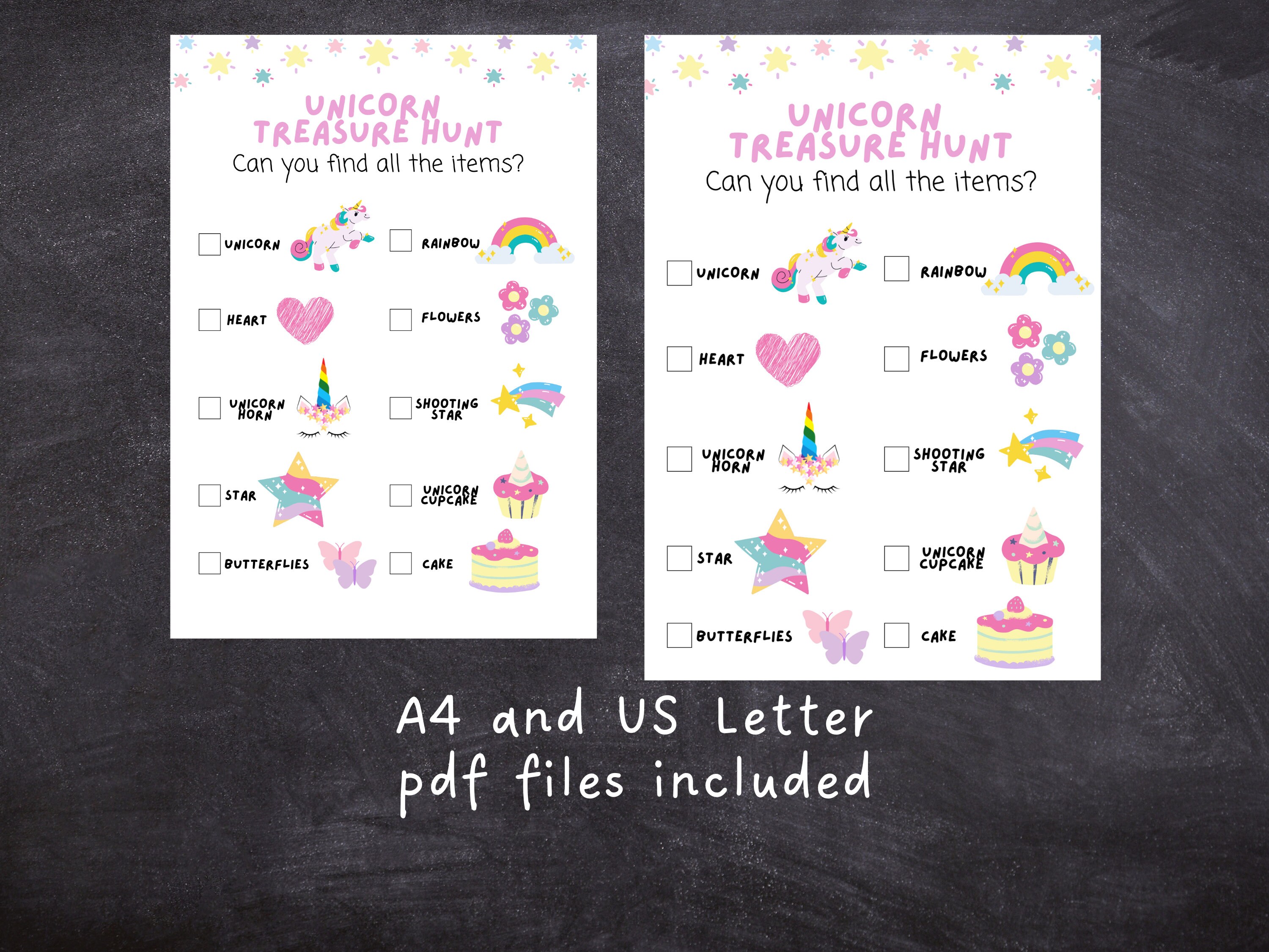 Unicorn Treasure Hunt, Kids Birthday Party Games, Unicorn Scavenger ...