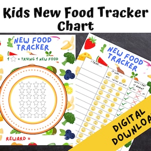 Kids New Food Tracker | Fussy Eaters Reward Chard | Picky Eaters | Try ...