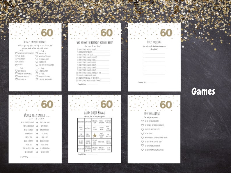 60th Birthday Party Games: Music & Movie Trivia (digital Download) - Etsy