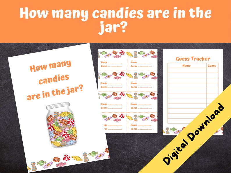 How Many Candies Are in the Jar Game, Kids Birthday Party, Guessing ...