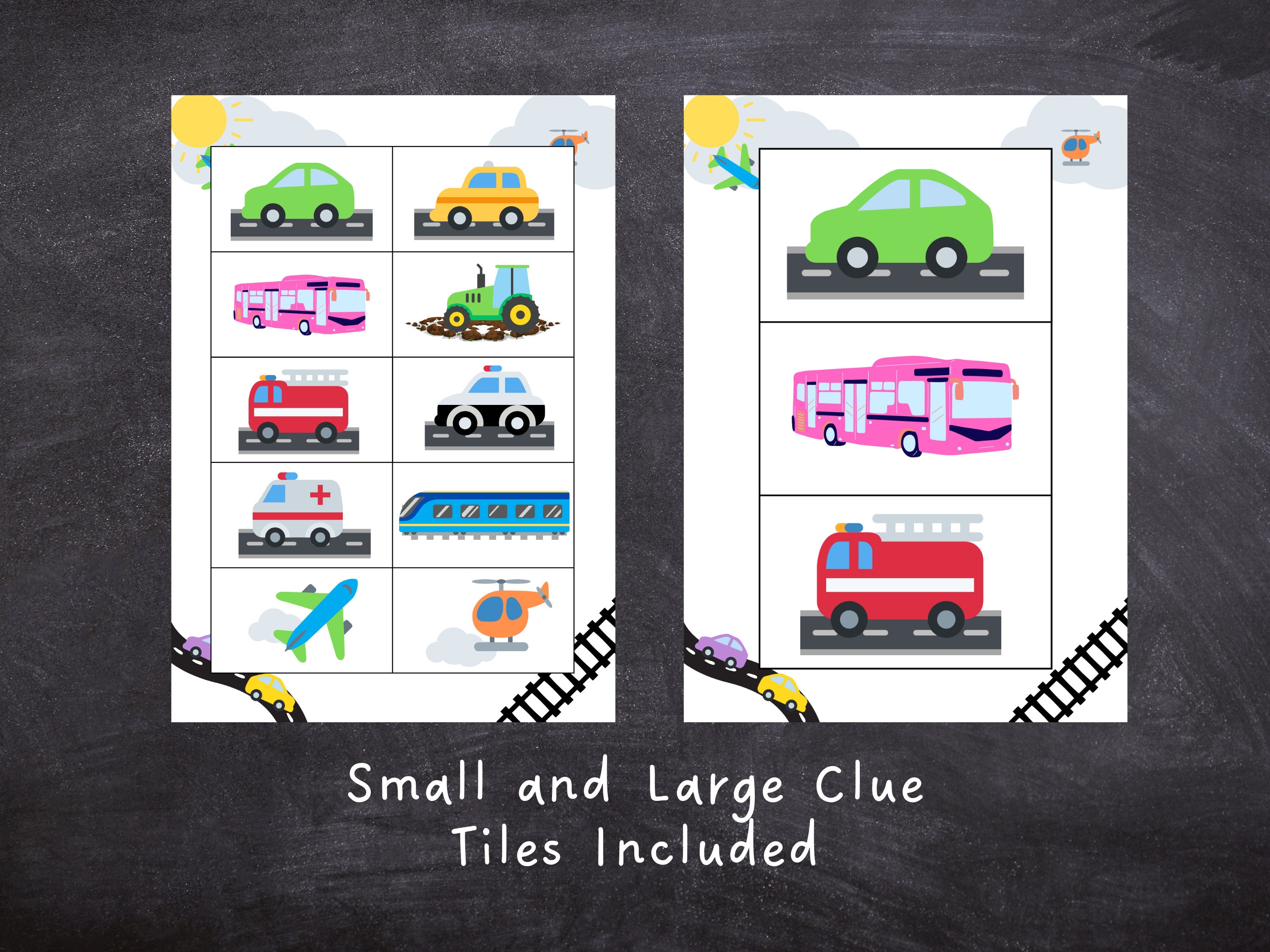 Vehicles Scavenger Hunt, Kids Birthday Party Games, Transport Scavenger ...