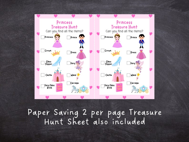 Princess Treasure Hunt, Kids Birthday Party Games, Fairy Tale Scavenger ...