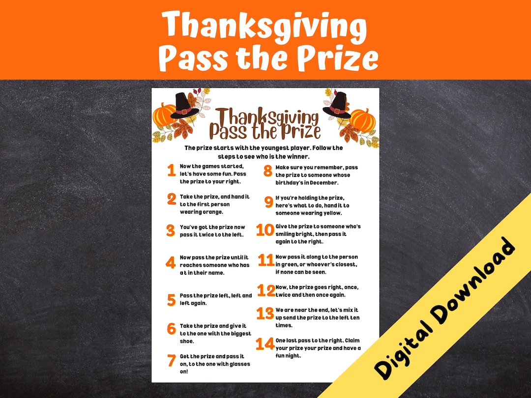 Thanksgiving Pass the Prize Game, Pass the Parcel, Left Right Game ...