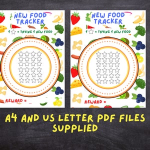 Kids New Food Tracker | Fussy Eaters Reward Chard | Picky Eaters | Try ...