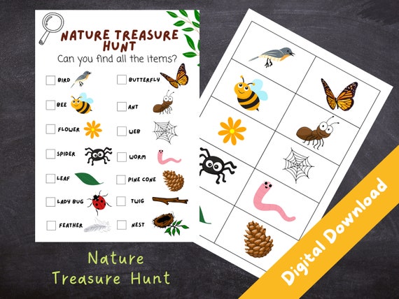 Nature Treasure Hunt Kids Birthday Party Games Nature - Etsy