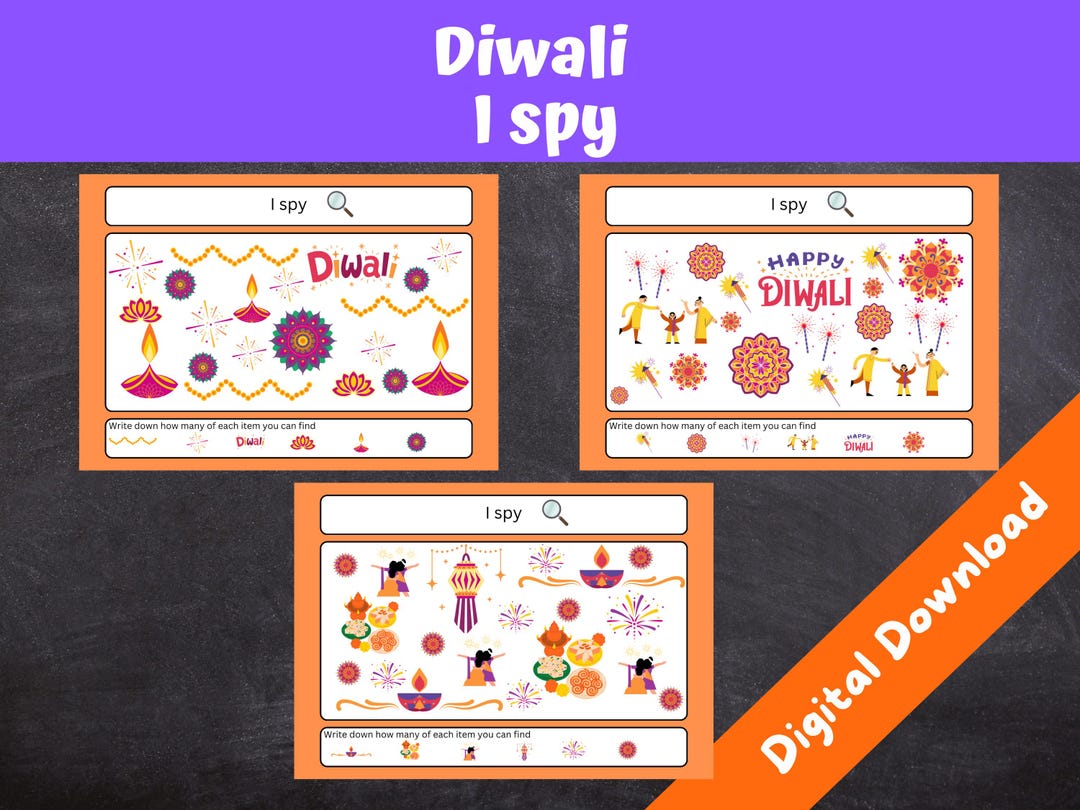 Diwali I Spy Game for Kids, Kids Homeschool, Preschool Printable ...