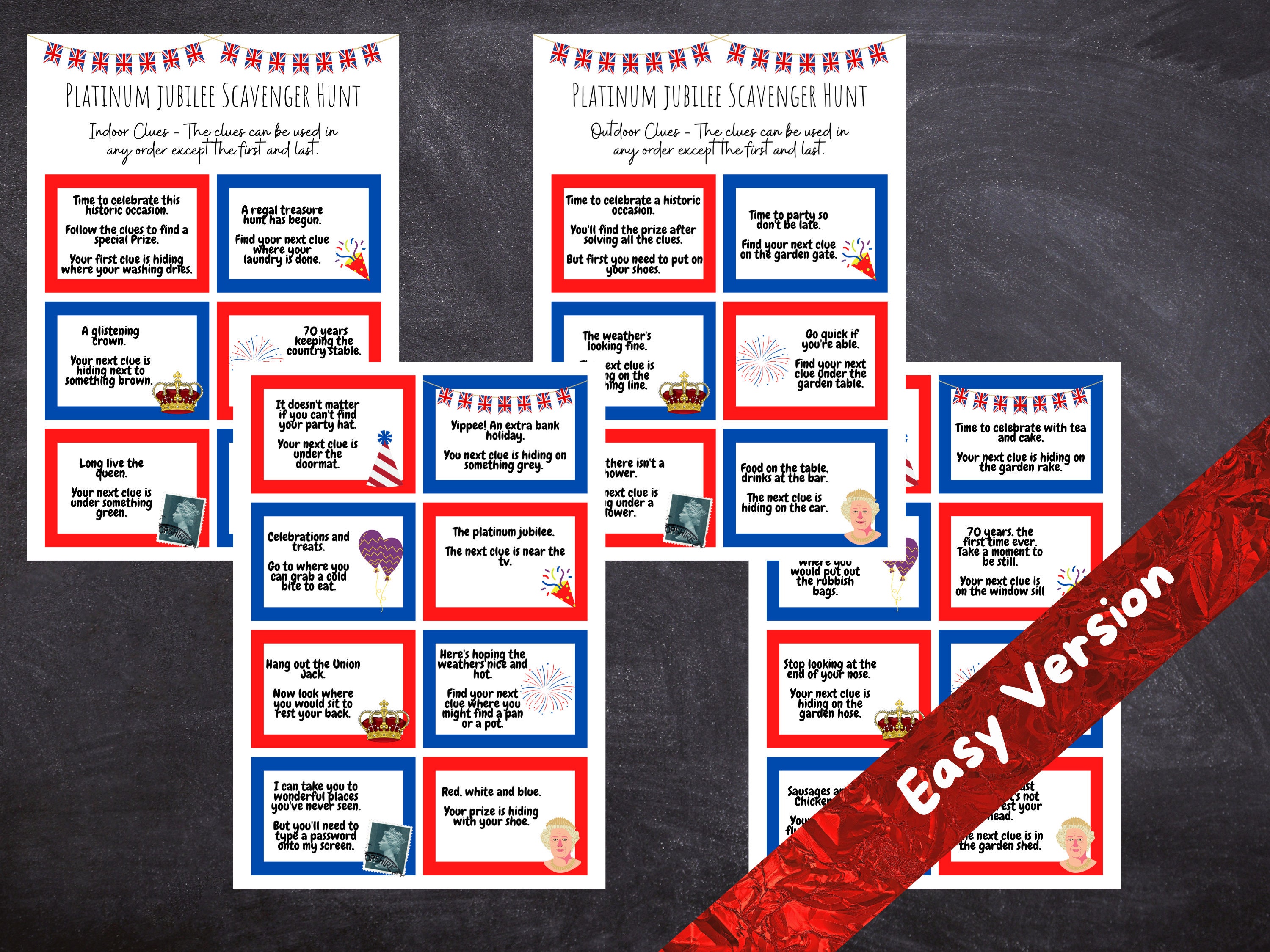 Platinum Jubilee Scavenger Hunt Indoor and Outdoor Clues - Etsy