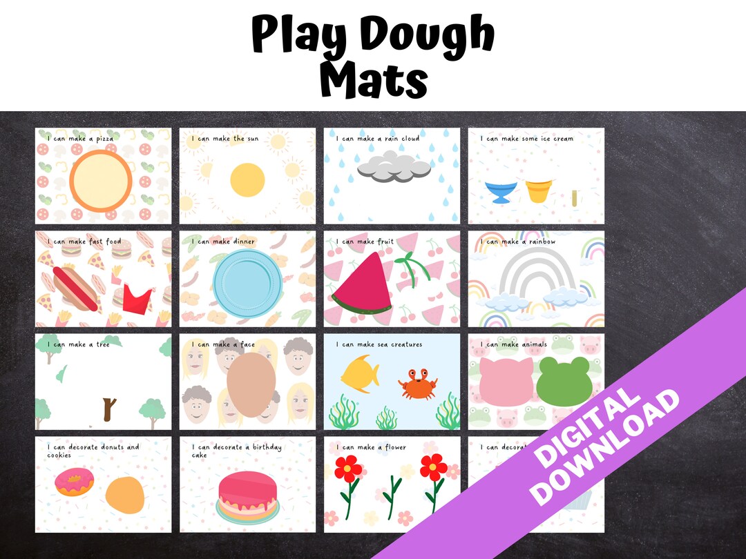 Play Dough Mats, Creative Fun, Printable Play Dough Mats,, Homeschool ...
