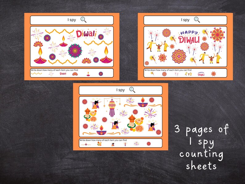 Diwali I Spy Game for Kids, Printable Activity Sheets (digital Download ...