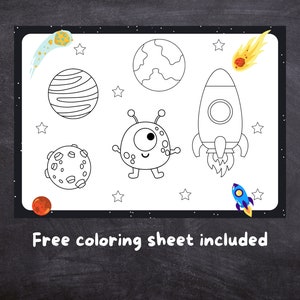 Space Activity Sheet, Coloring Sheet, Space Party, Kids Birthday ...