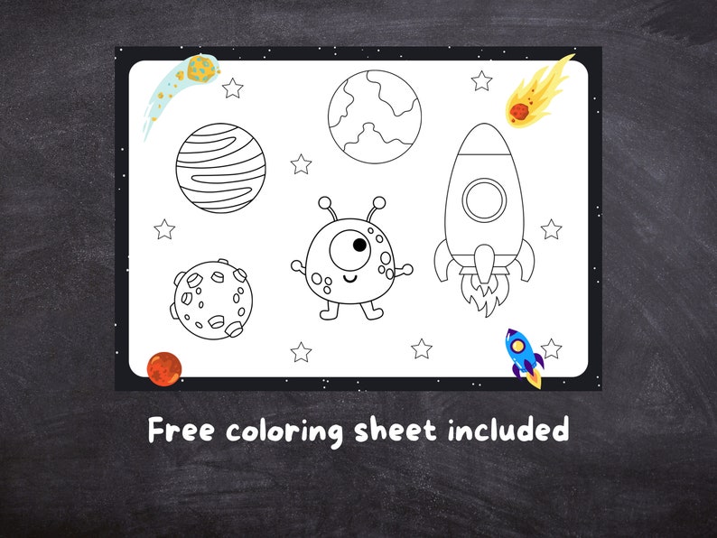 Space Activity Sheet, Coloring Sheet, Space Party, Kids Birthday ...
