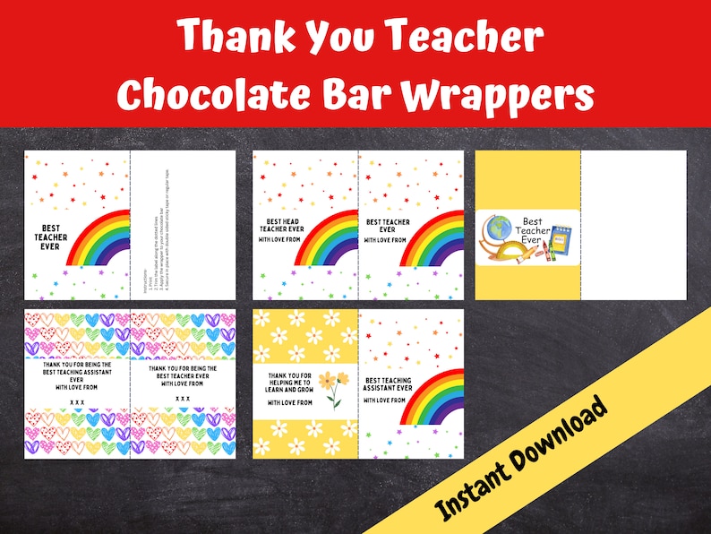 Thank You Teacher Chocolate Bar Wrapper, Galaxy Chocolate, Teacher Gift ...