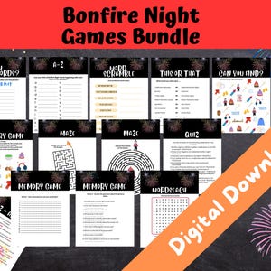 Bonfire Night Games Bundle, Bonfire Night Activities for Adults & Kids ...