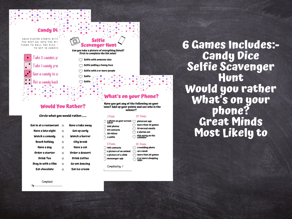 Printable Games Bundle, Tween Birthday Games, Girls Birthday Party ...