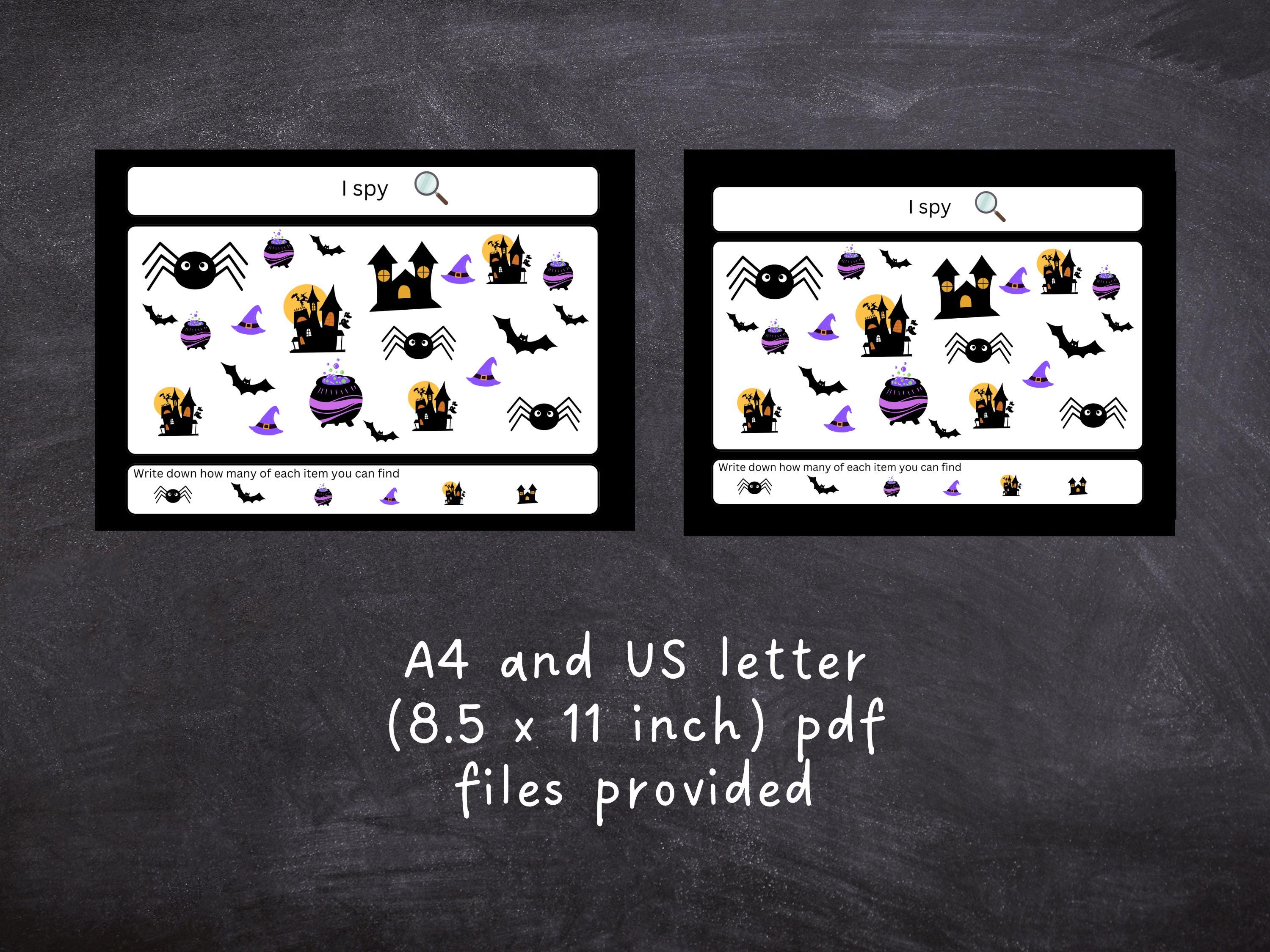 Halloween I Spy Game for Kids, Kids Homeschool, Preschool Printable ...
