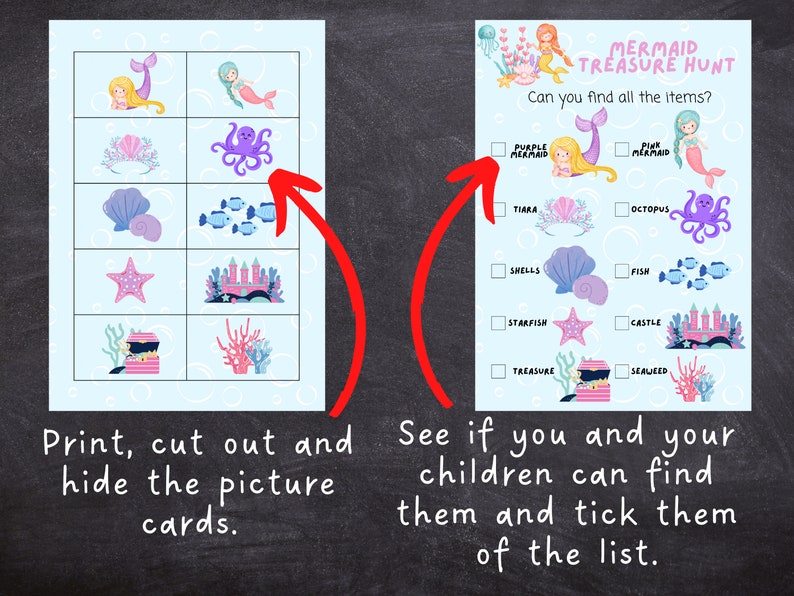 Mermaid Treasure Hunt: Kids Birthday Party Game (digital Download) - Etsy