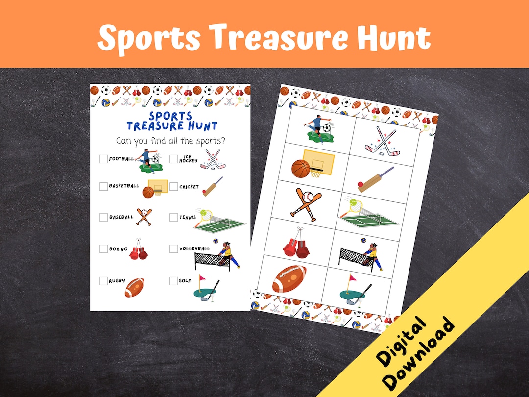 Sports Treasure Hunt , Kids Birthday Party Games, Scavenger Hunt ...