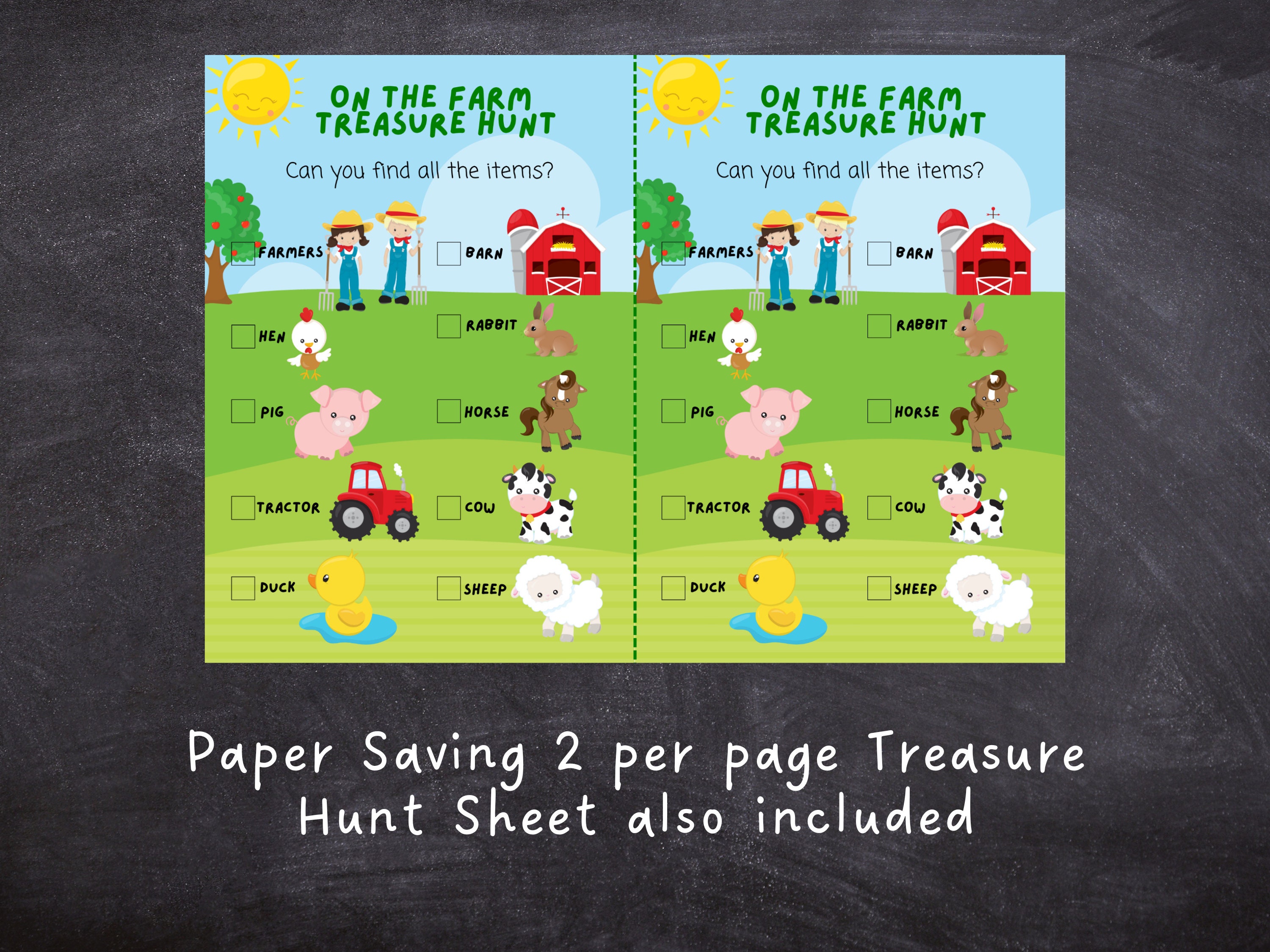 On the Farm Treasure Hunt, Kids Birthday Party Games, Scavenger Hunt ...