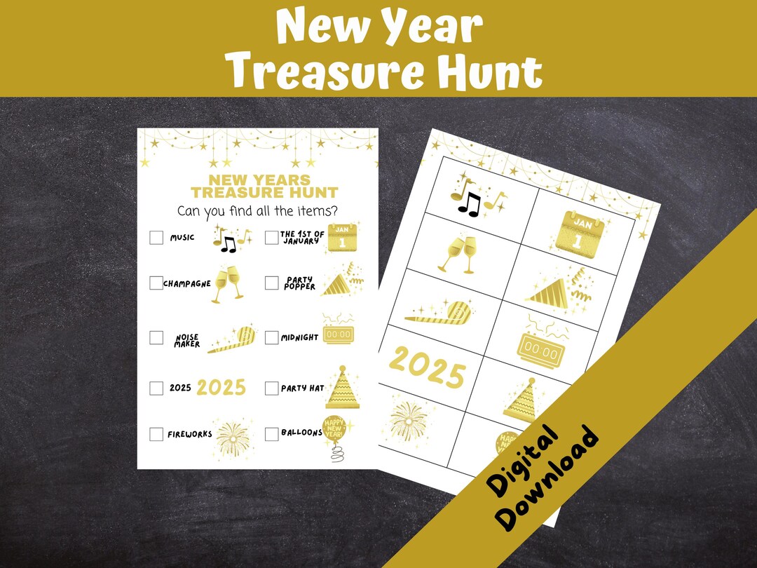 New Years Treasure Hunt, Child / Kids New Years Eve Party Games, New ...