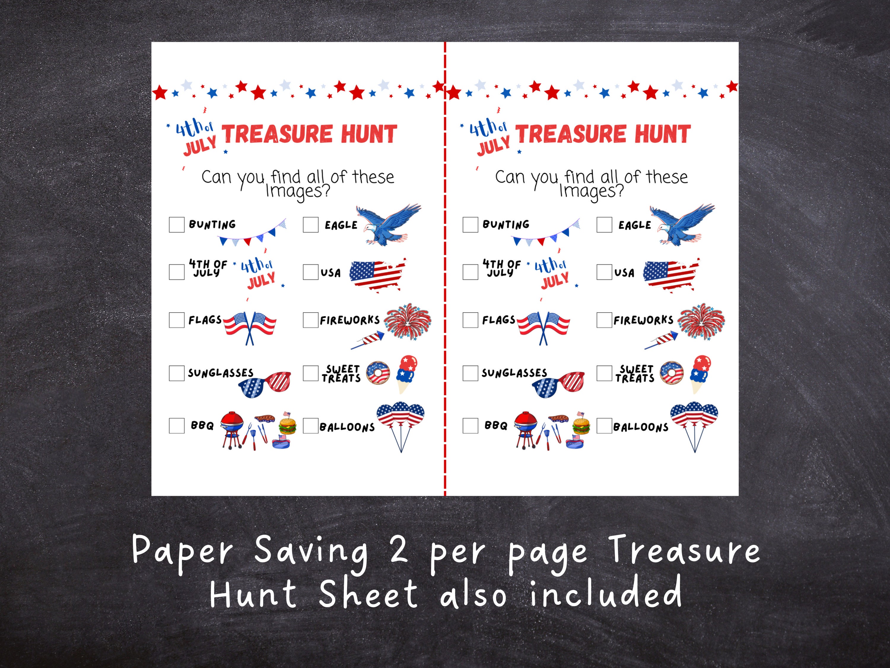Fourth of July Treasure Hunt, Kids Party Game, Scavenger Hunt, 4th of ...