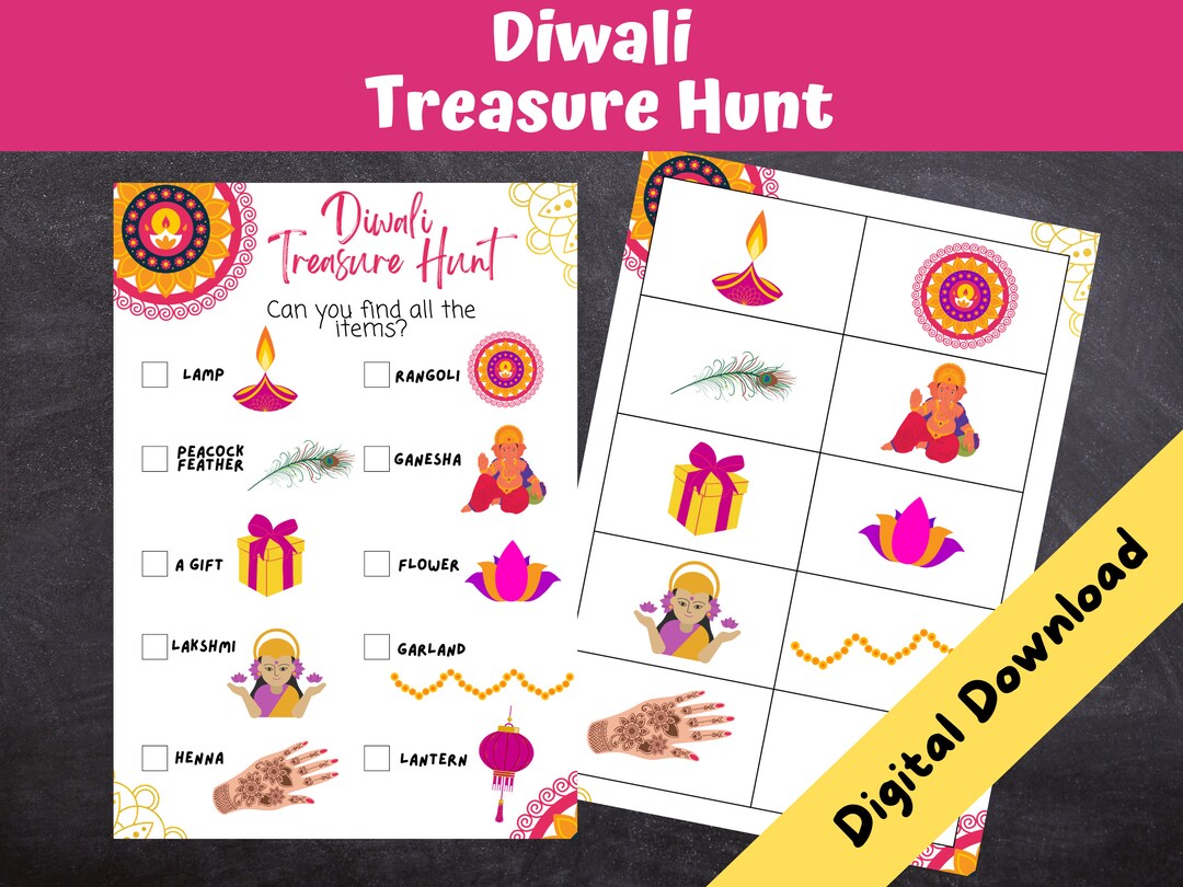 Diwali Treasure Hunt, Kids Diwali Game, Diwali Scavenger Hunt, Diwali ...