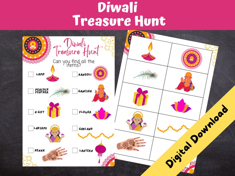 Diwali Treasure Hunt, Kids Diwali Game, Diwali Scavenger Hunt, Diwali ...