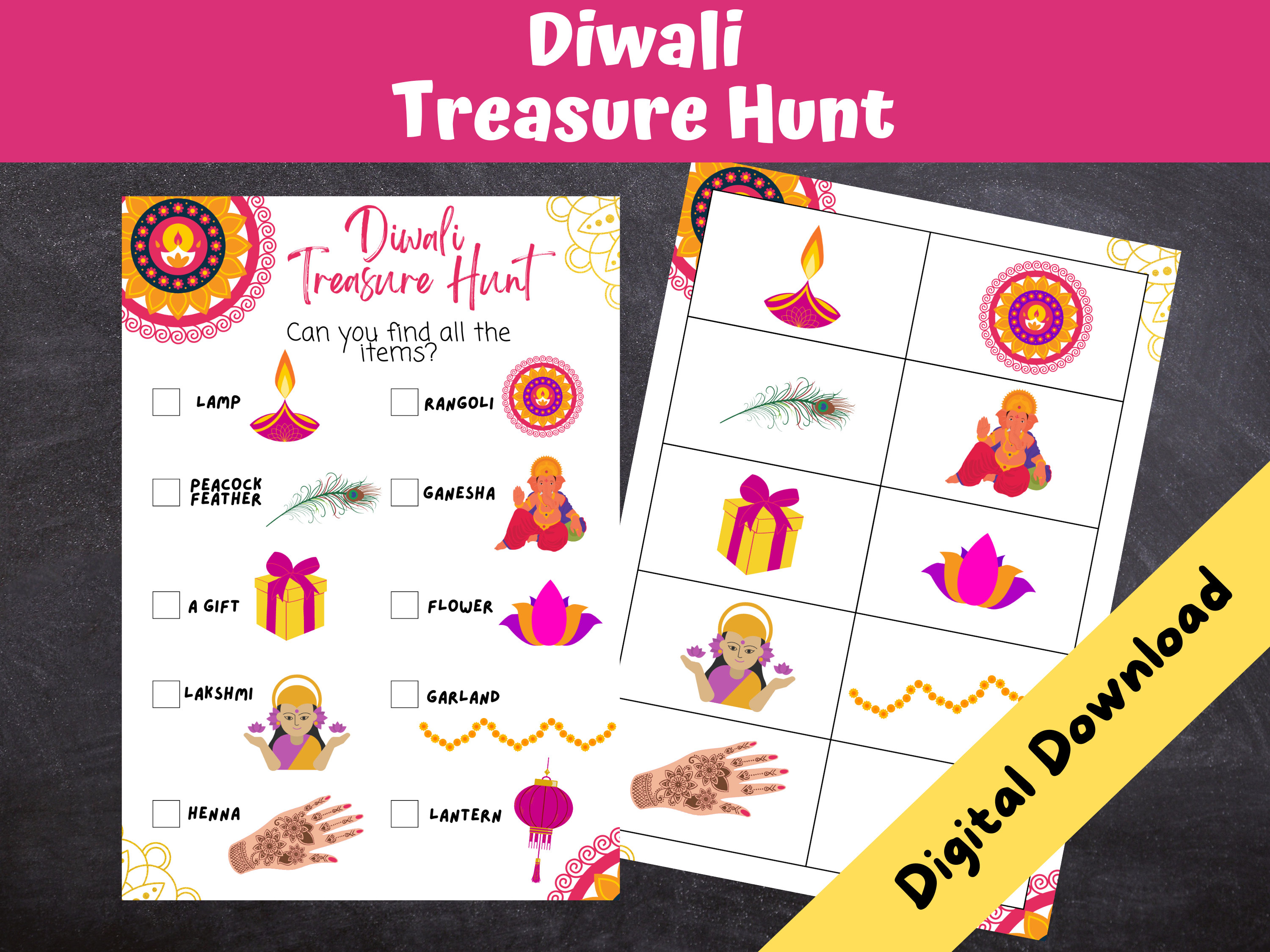 Diwali Treasure Hunt, Kids Diwali Game, Diwali Scavenger Hunt, Diwali ...