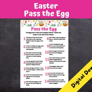 Easter Pass the Egg Game, Pass the Parcel, Left Right Game, Printable ...